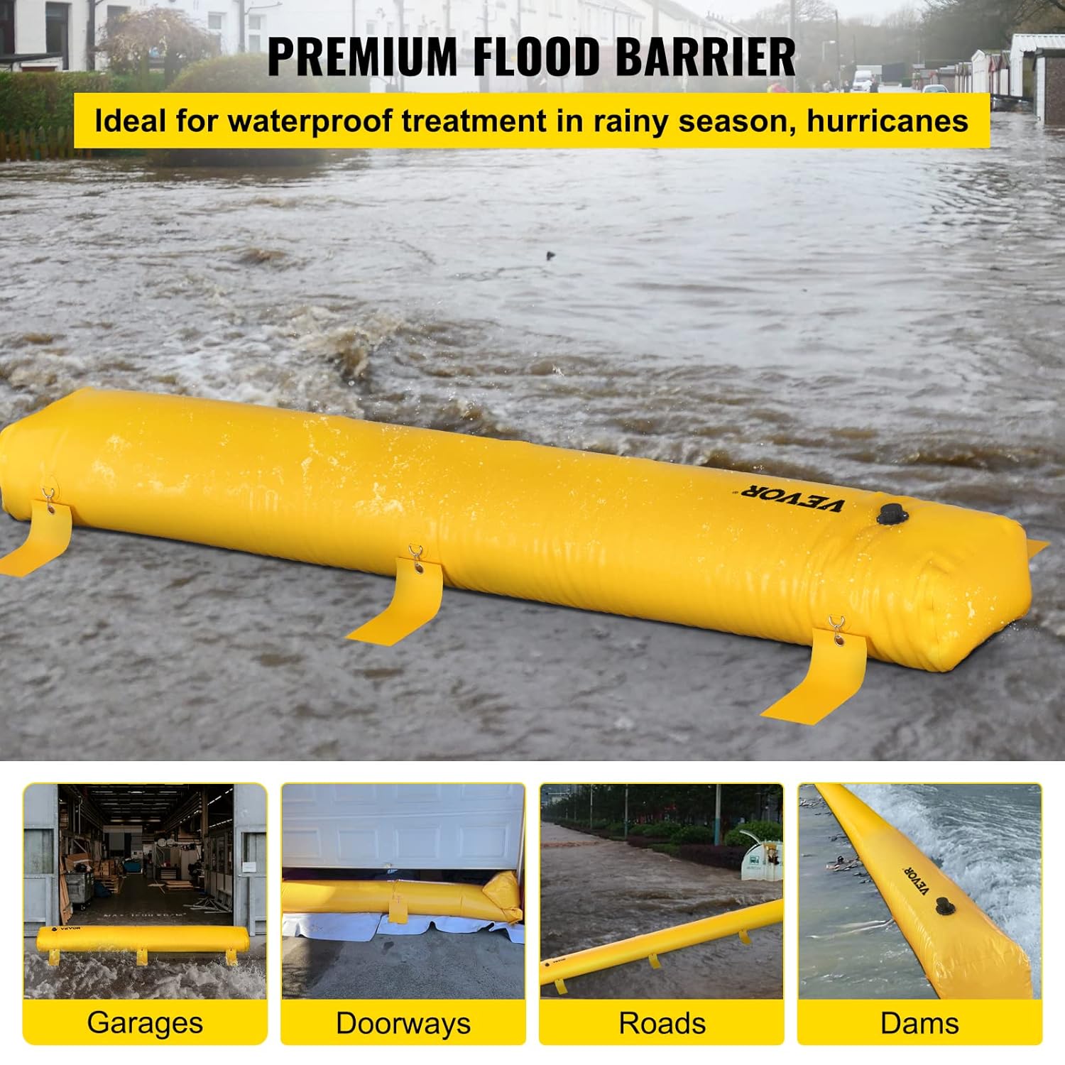 VEVOR Flood Barrier Review Durable PVC Water Barrier for Home Flood ...